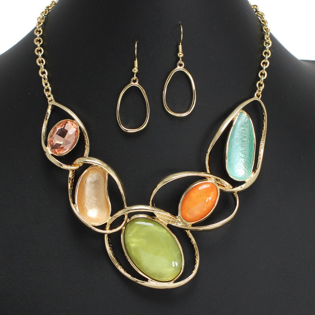 Oval Celluloid Acetate Accent Enamel Necklace | Boutiques – GOOD ...
